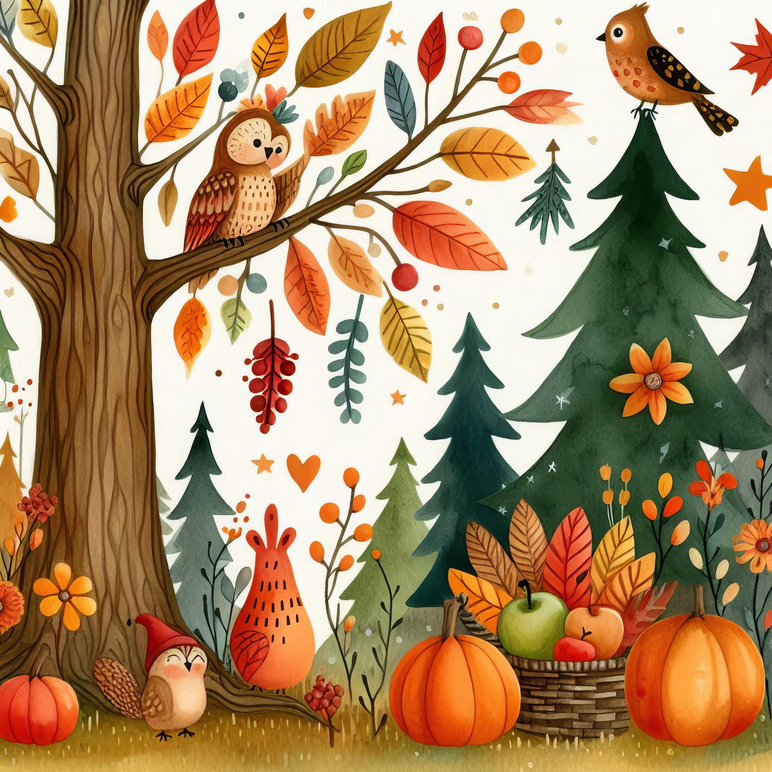 Magical Thanksgiving Day Forest - Clip Art Bundle, Digital Download ...