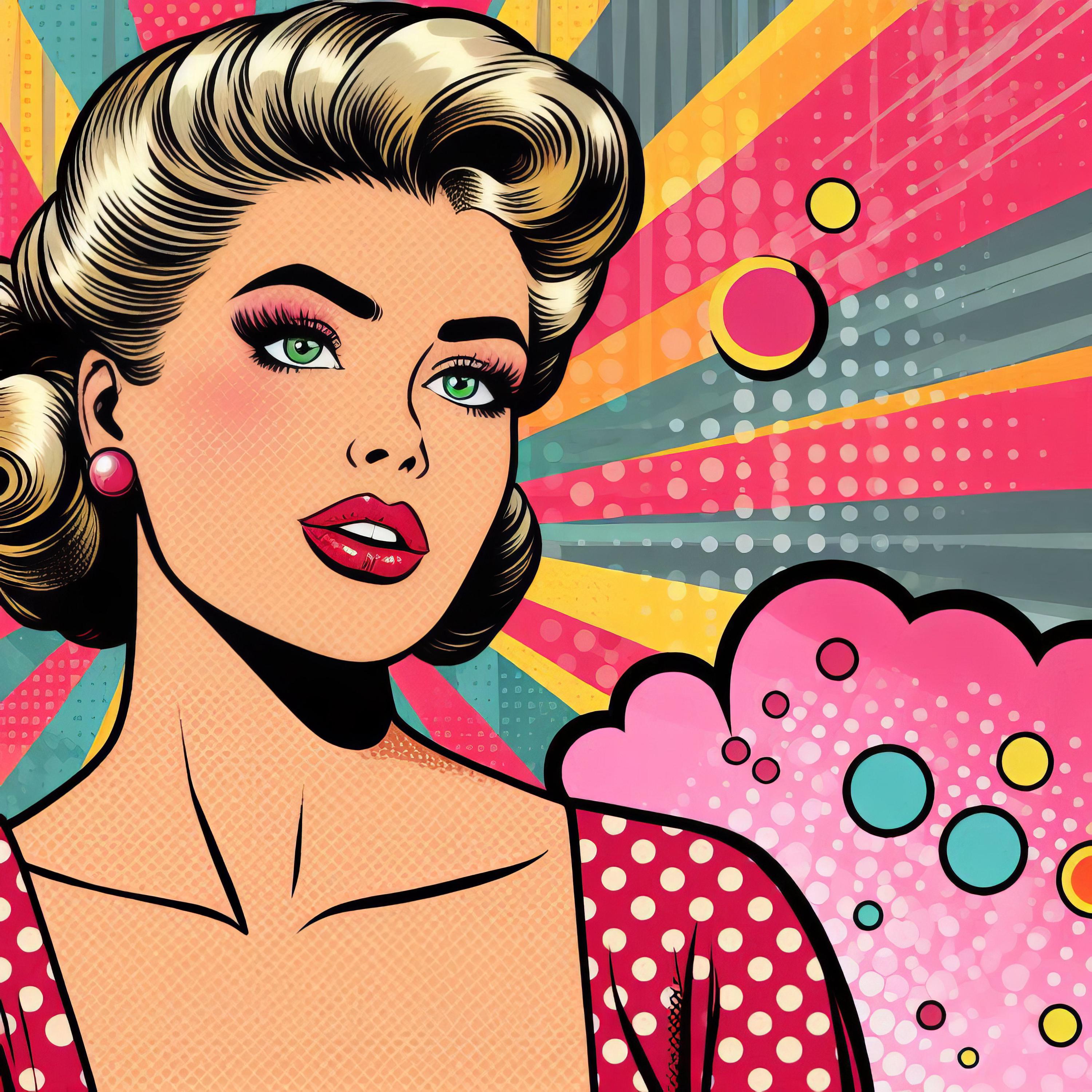Pop Art Woman - Digital Clip Art Bundle, Whimsical, Avant-garde, Kitch ...