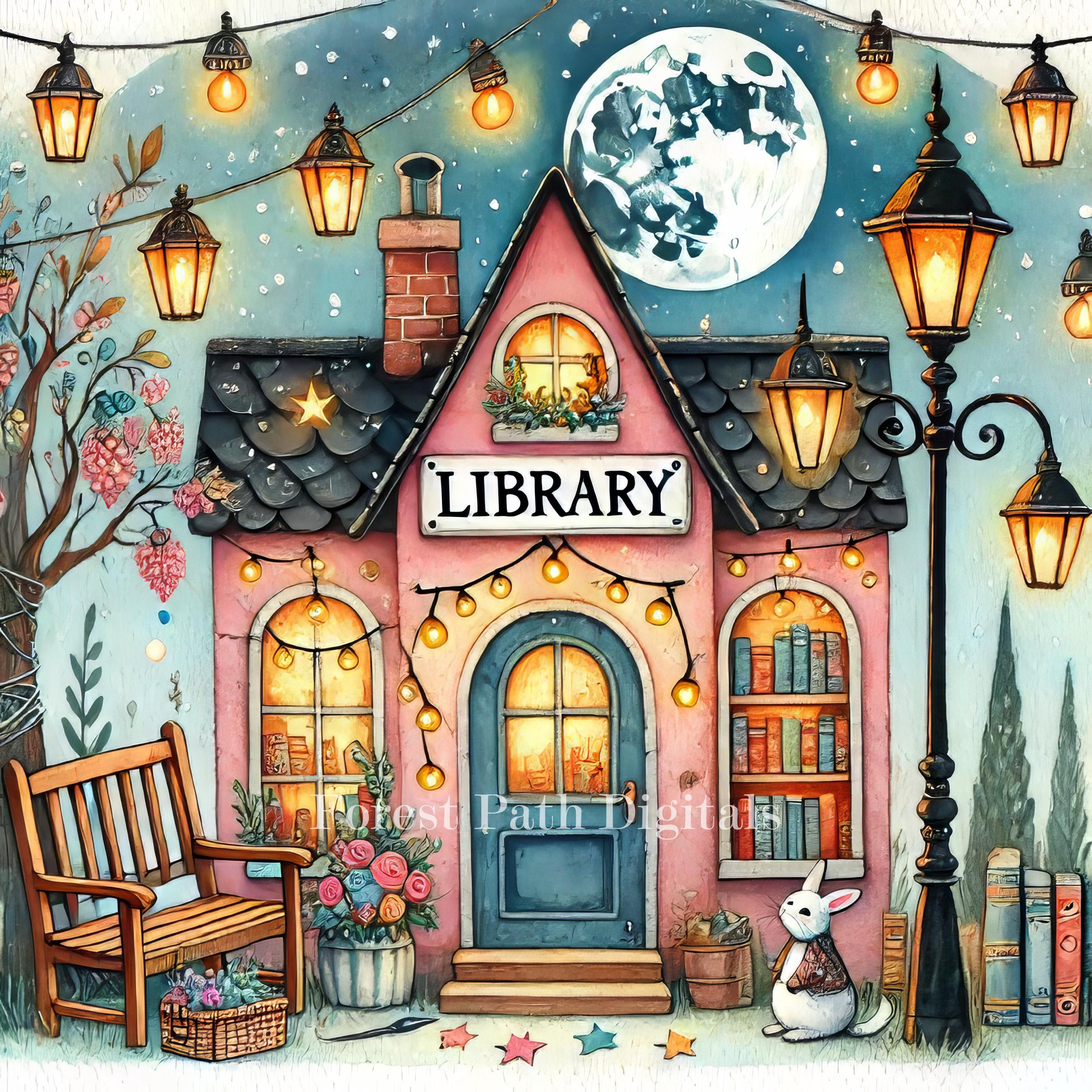 Library - Clip Art Bundle, Digital Download, Digital Files, Whimsical ...