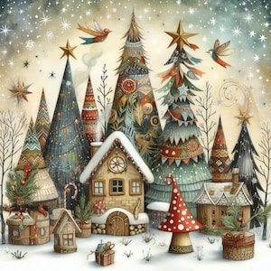 Magical Christmas Forest - Clip Art Bundle, Digital Download, Digital ...