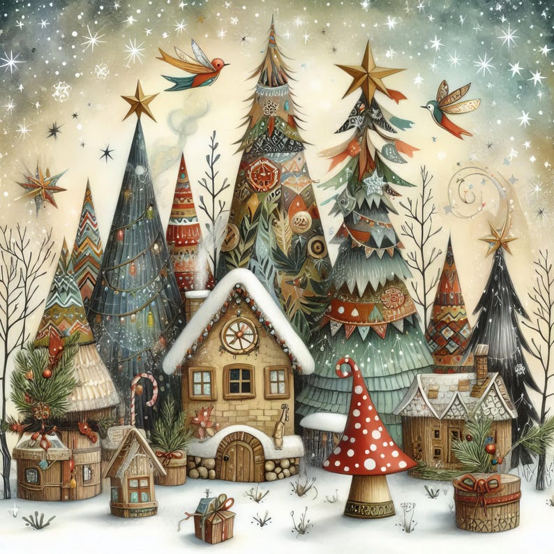 Magical Christmas Forest - Clip Art Bundle, Digital Download, Digital ...