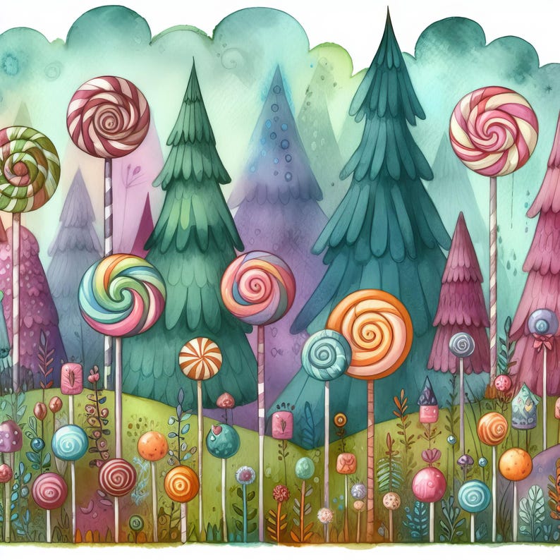Magical Lollipop Forest - Clip Art Bundle, Digital Download, Digital ...