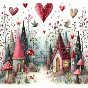 Magical Valentine's Day Forest - Clip Art Bundle, Digital Download ...