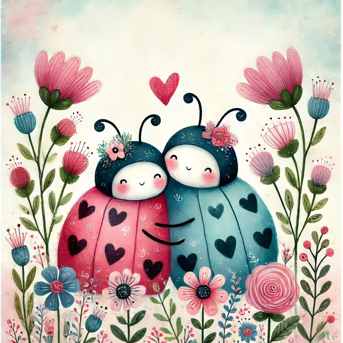 Shabby Chic Love Bugs - Clip Art Bundle, Digital Download, Digital ...