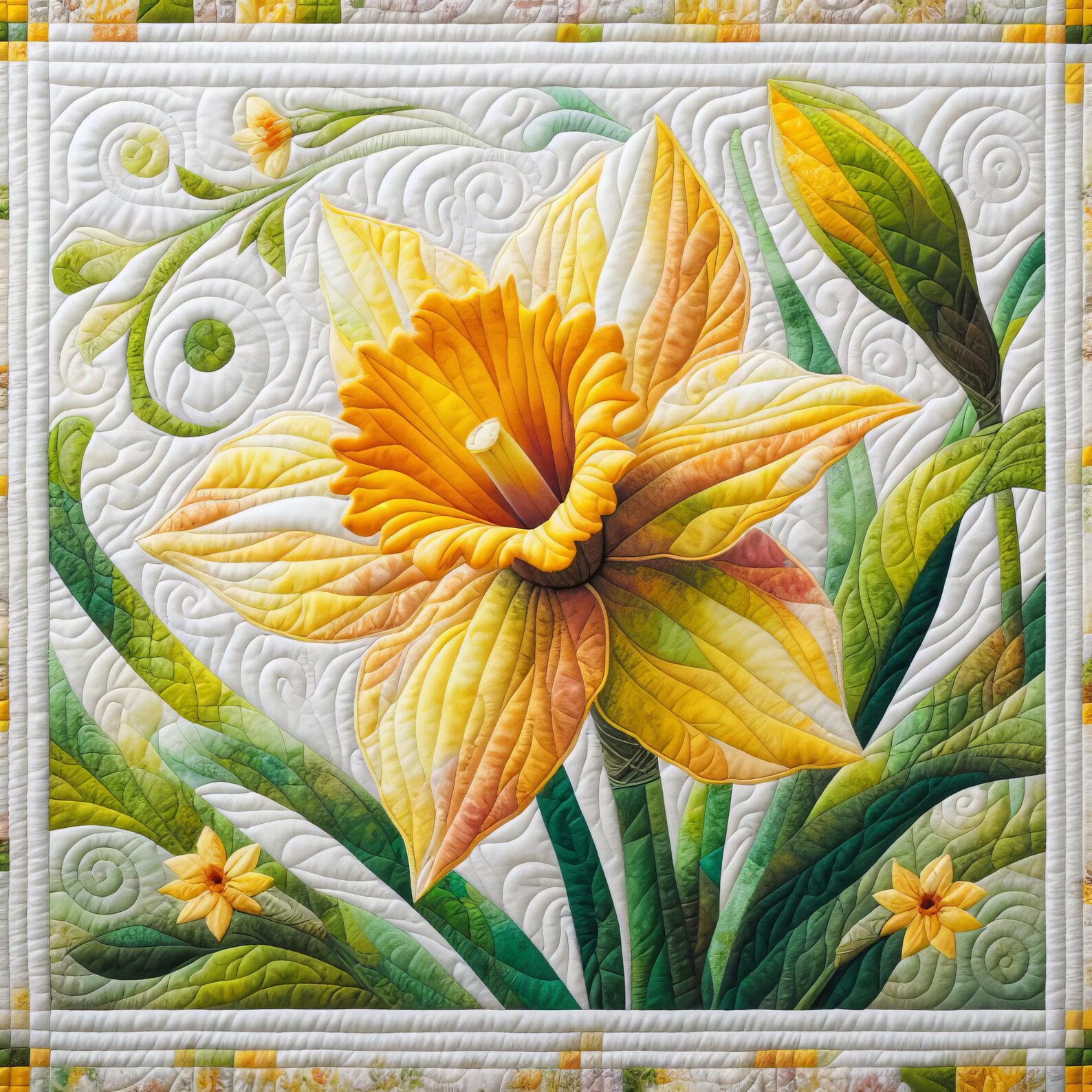 Daffodil Quilt- Clip Art Bundle, Digital Download, Digital Files ...