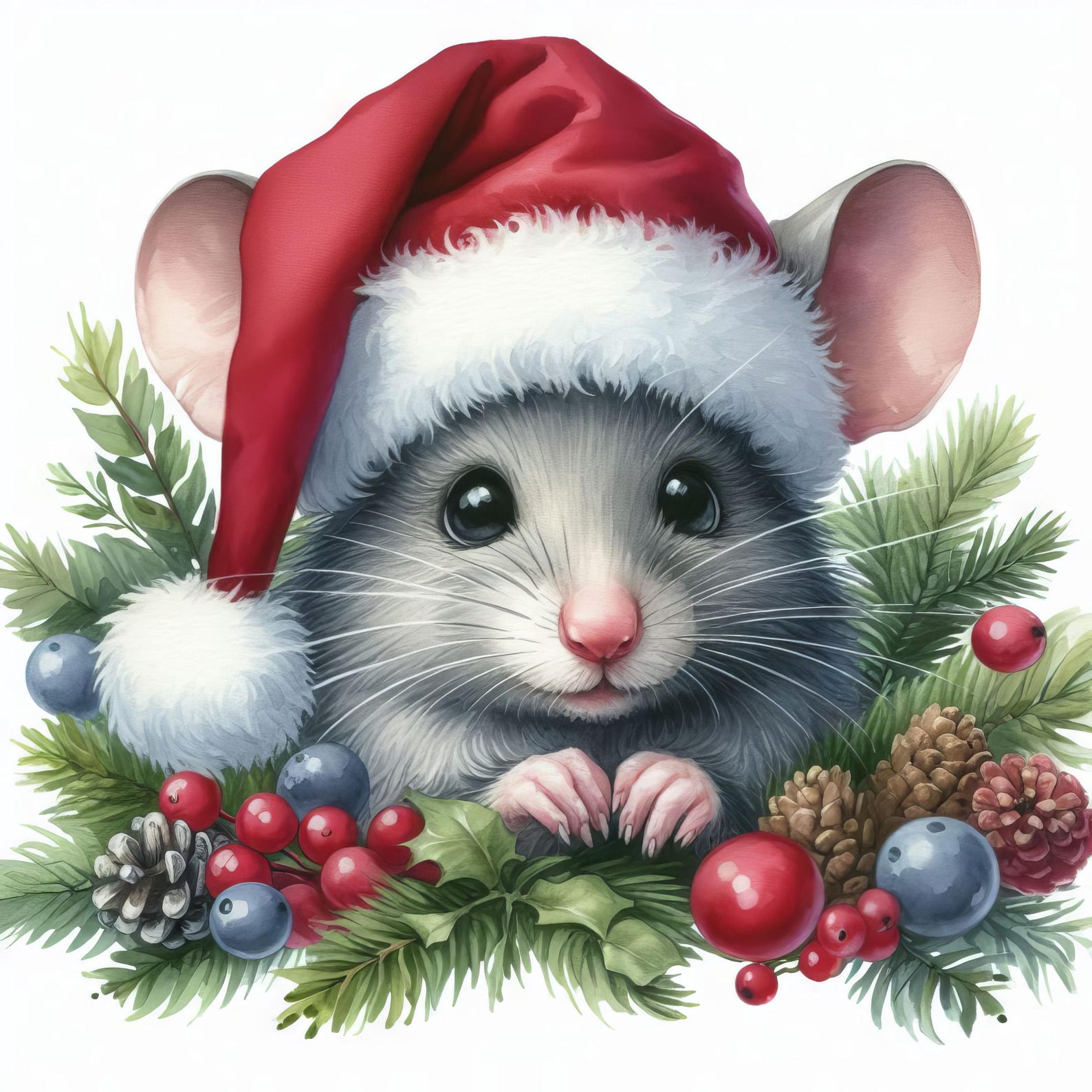 Sweet Christmas Mouse - Clip Art Bundle, Digital Files Download ...