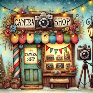 Camera Shop- Clip Art Bundle, Digital Download, Digital Files, Digital Images, Wall Art, Quirky ...