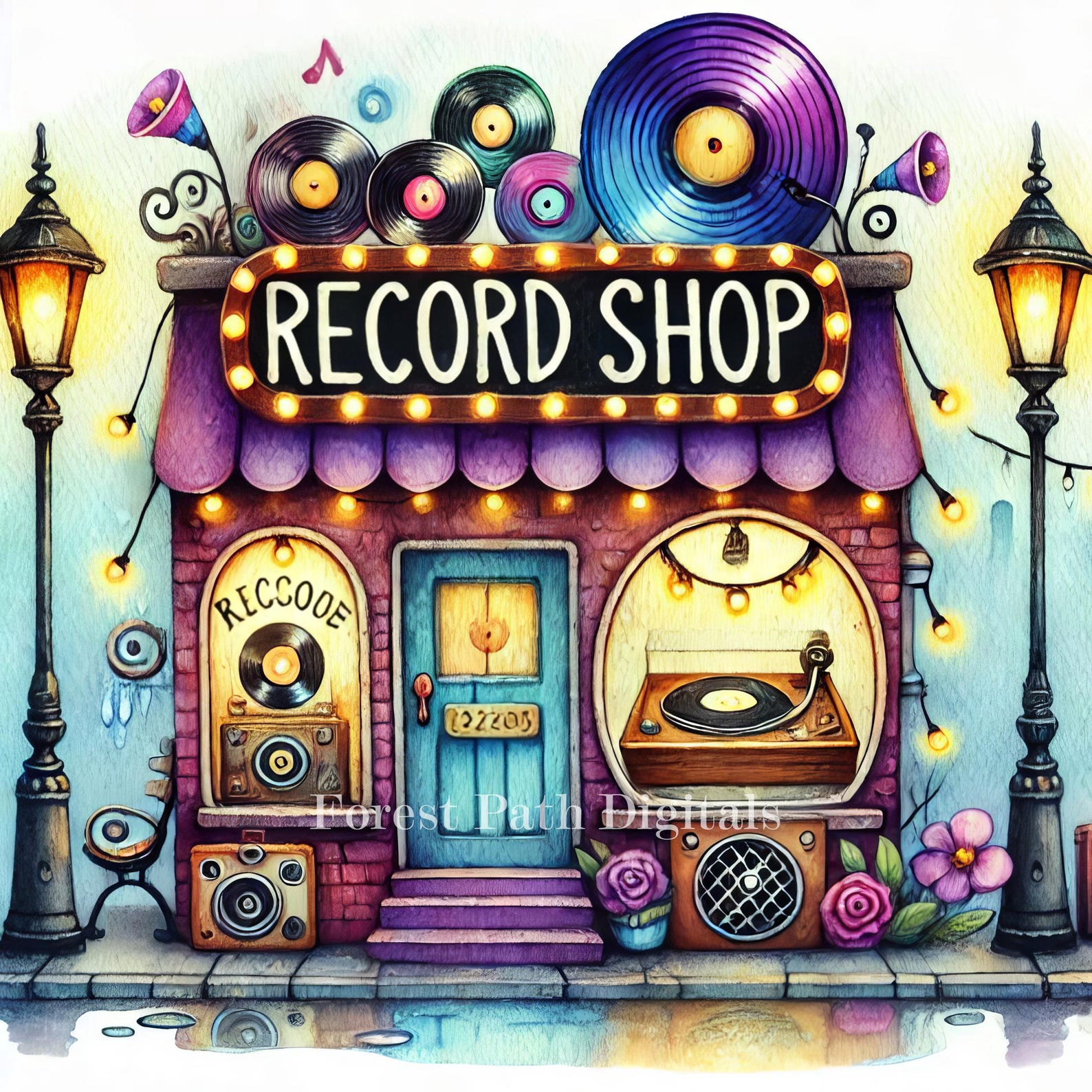 Record Shop - Clip Art Bundle, Digital Download, Digital Files ...