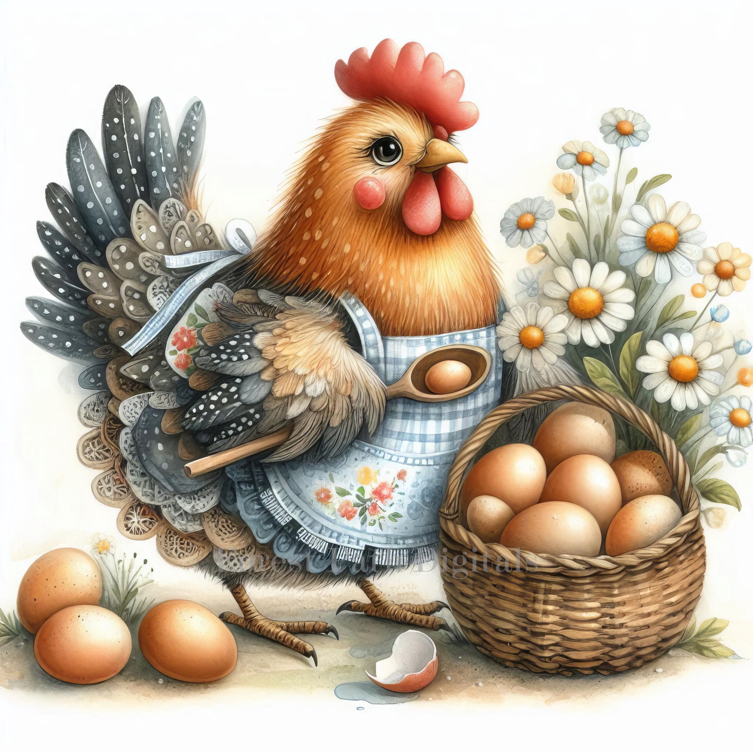 Farm Fresh Chickens - Clip Art Bundle, Digital Download, Digital Files ...
