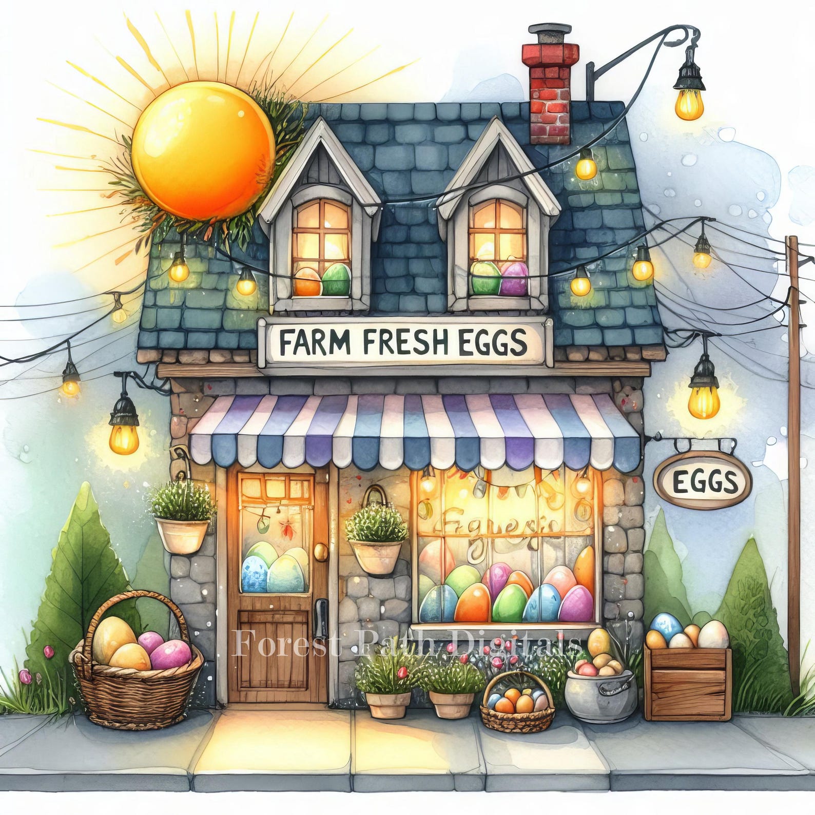 Farm Fresh Egg Shop- Clip Art Bundle, Digital Download Files Images ...