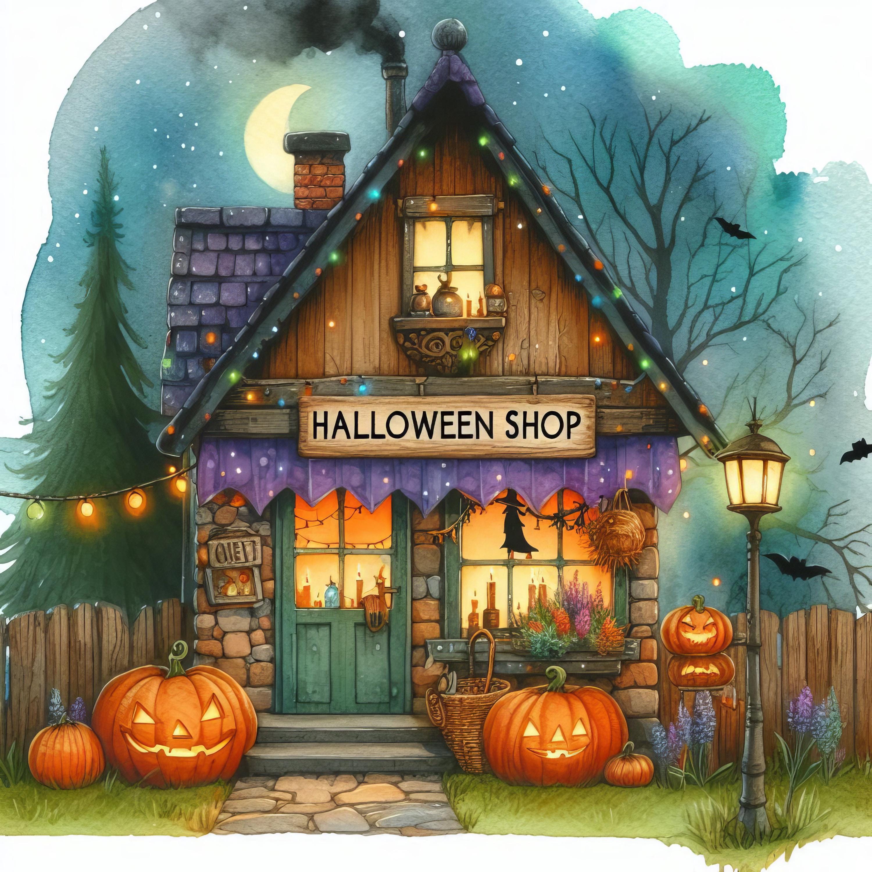 Halloween Shop - Clip Art Bundle, Digital Images Download, Village ...
