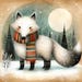 Primitive Snowy Fox - Clip Art Bundle, Digital Download, Digital Files ...