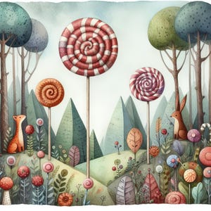 Magical Lollipop Forest - Clip Art Bundle, Digital Download, Digital ...