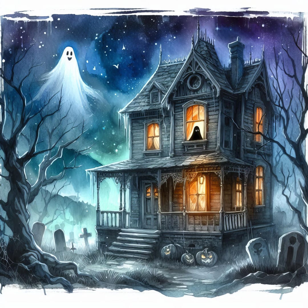 Halloween Haunted House - Clip Art Bundle, Digital Download, Digital ...