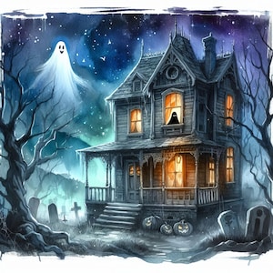 Halloween Haunted House - Clip Art Bundle, Digital Download, Digital ...