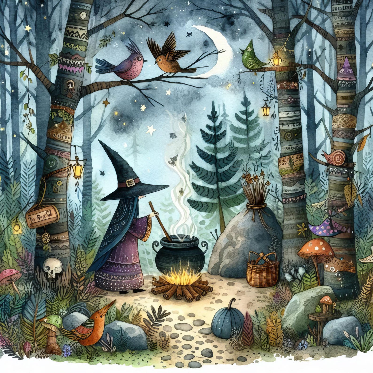 Magical Witch Forest V1 - Clip Art Bundle, Digital Download, Digital ...