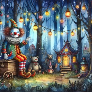 Magical Clown Forest - Clip Art Bundle, Digital Download, Digital Files ...