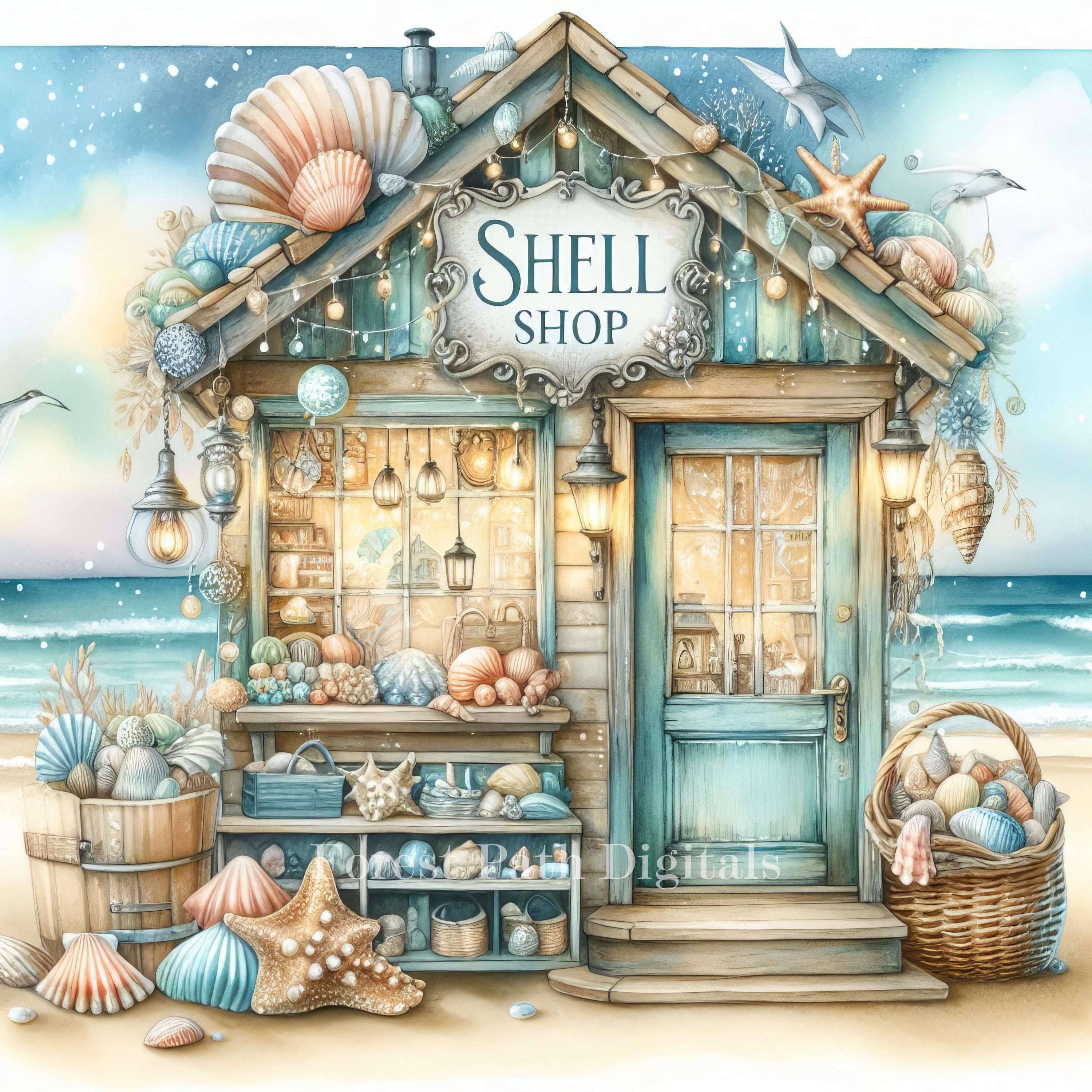 Shell Shop - Clip Art Bundle, Digital Files Download, Whimsical ...