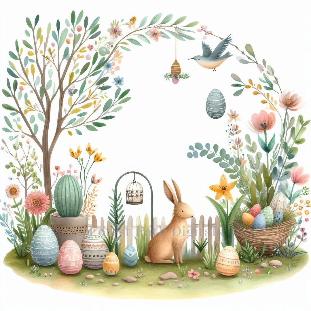 Boho Easter - Clip Art Bundle, Digital Download, Digital Files ...