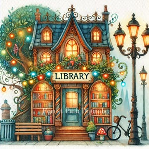 Library - Clip Art Bundle, Digital Download, Digital Files, Whimsical ...