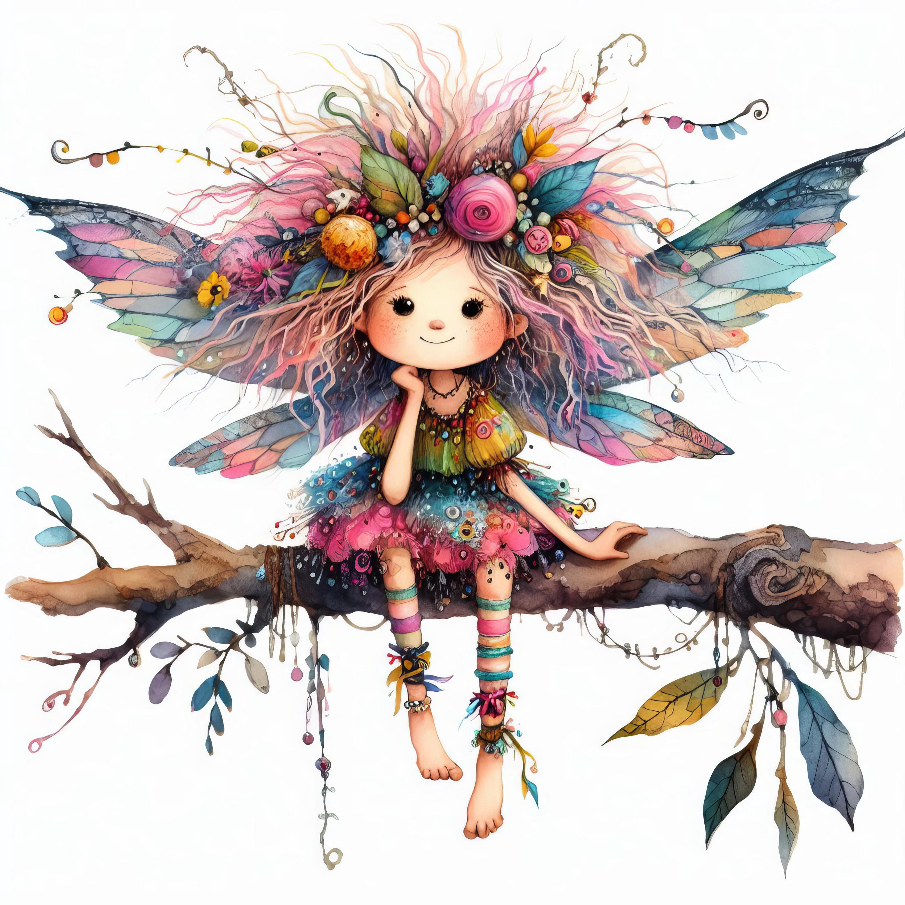 Quirky Boho Fairy - Clip Art Bundle, Digital Download, Digital Files ...