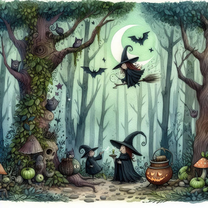 Magical Witch Forest V2 - Clip Art Bundle, Digital Download, Digital ...