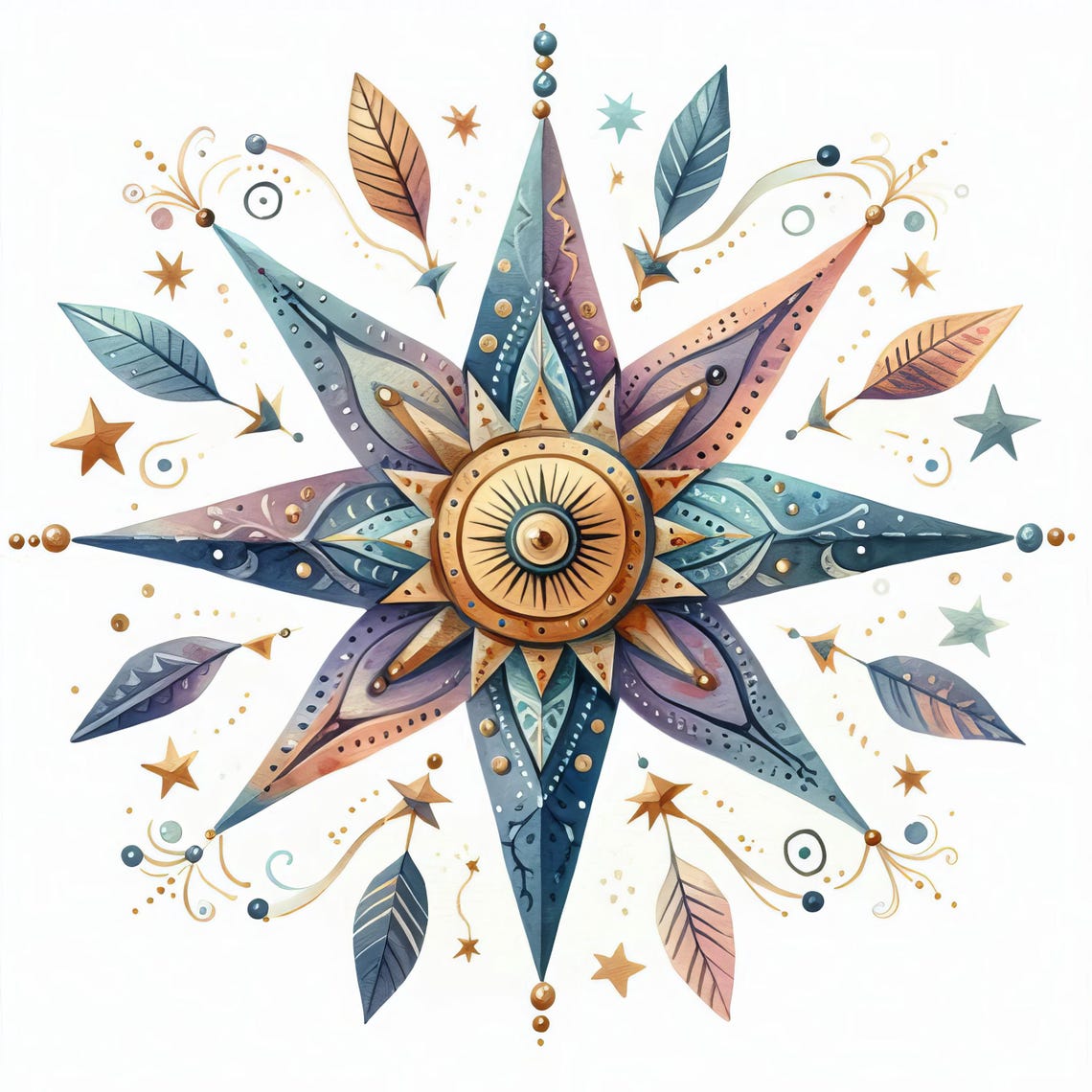 Boho Stars - Clip Art Bundle, Digital Image Files Download, Whimsical ...
