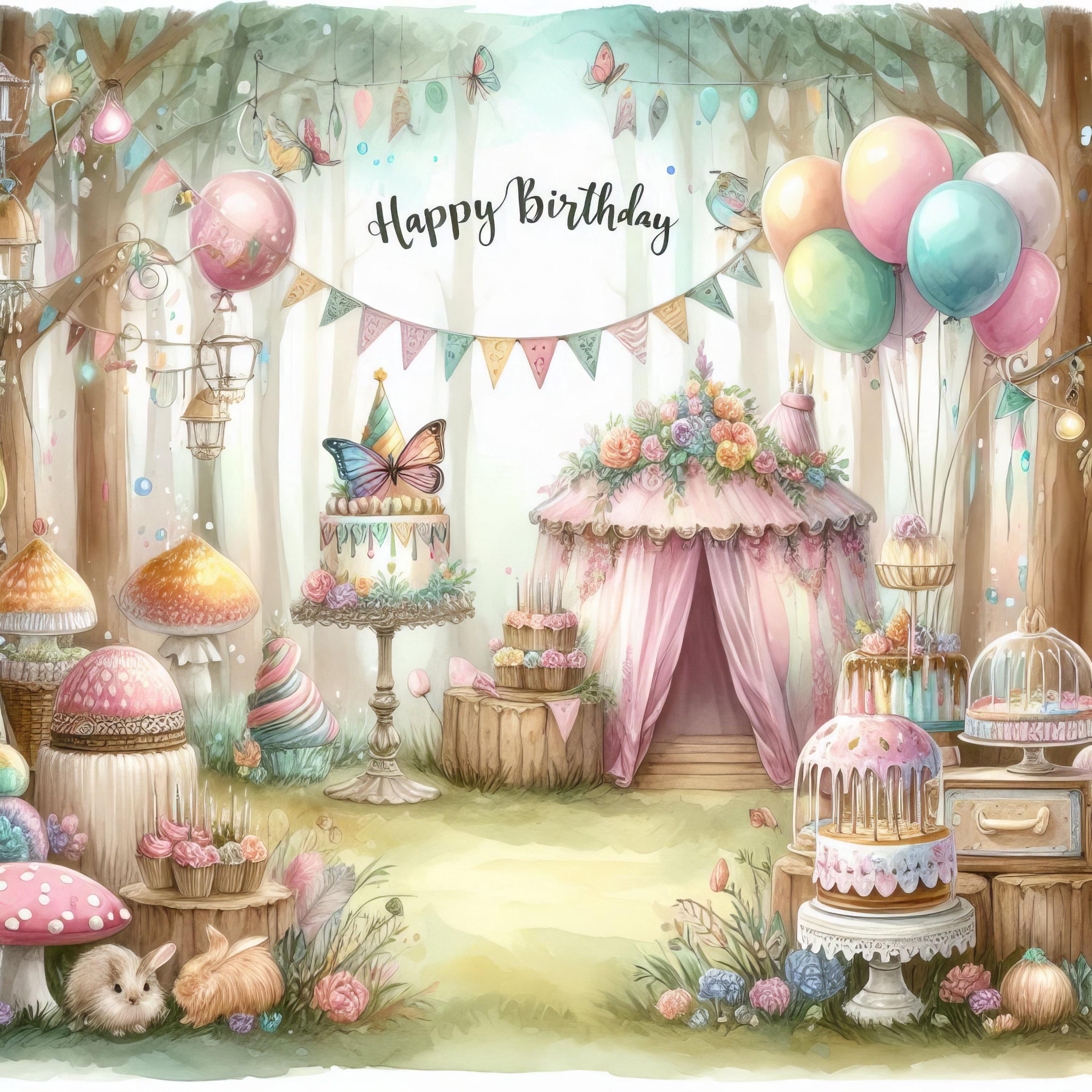 Boho Birthday Dreams Forest- Clip Art Bundle, Digital Download, Digital ...