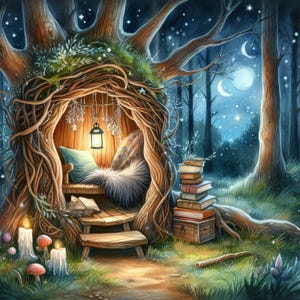 Magical Reading Nook Forest - Clip Art Bundle, Digital Download ...