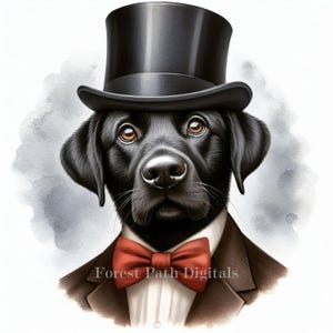 Dapper Dog - Clip Art Bundle, Digital Files Download, Whimsical ...