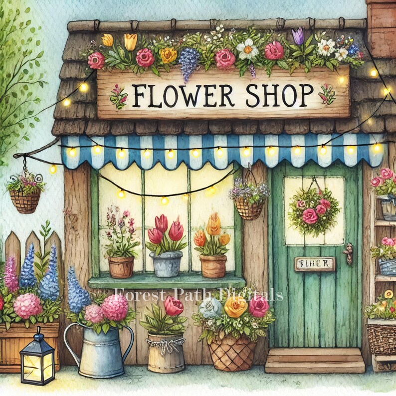 Charming Flower Shop - Clip Art Bundle, Digital Download, Digital Files ...