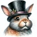 Dapper Bunny - Clip Art Bundle, Digital Files Download, Whimsical ...
