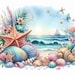 Shell Beach - Clip Art Bundle, Digital Images Files Download, Whimsical ...