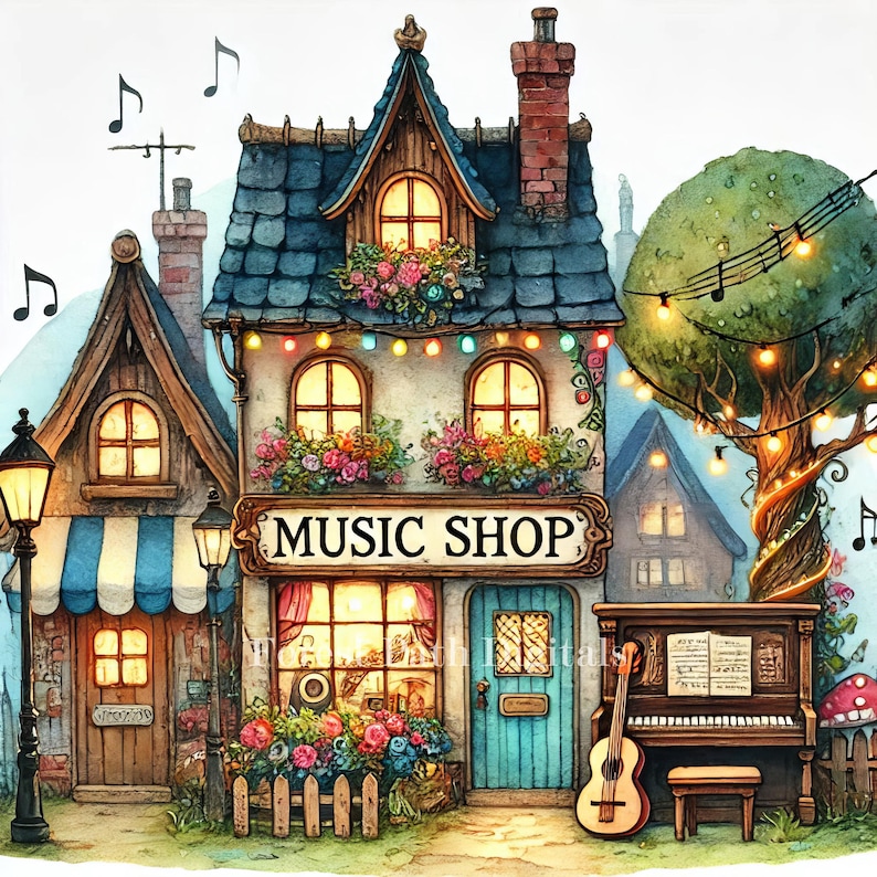 Village Music Shop - Clip Art Bundle, Digital Download, Digital Files ...