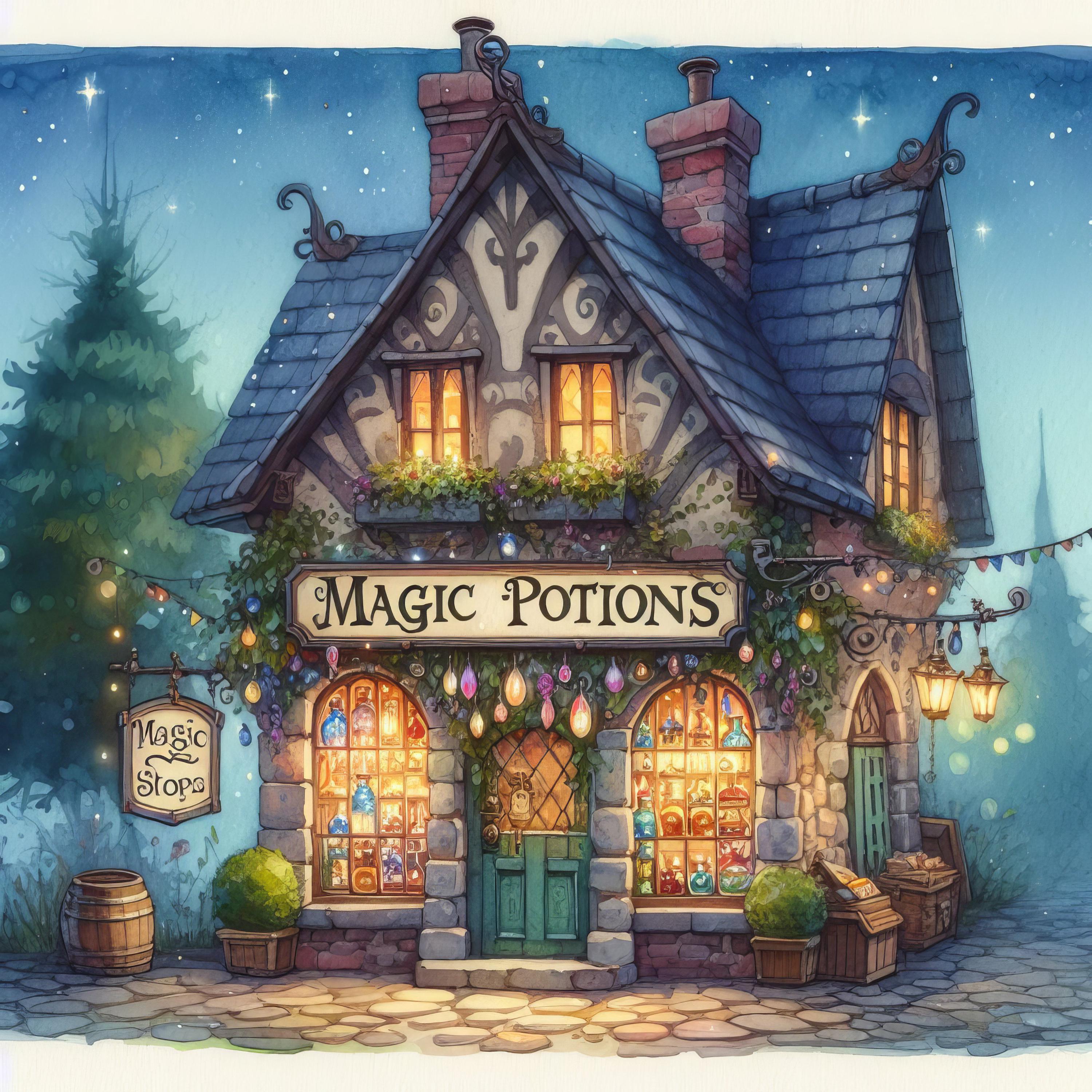 Magic Potions Shop - Clip Art Bundle, Digital Files Images Download ...