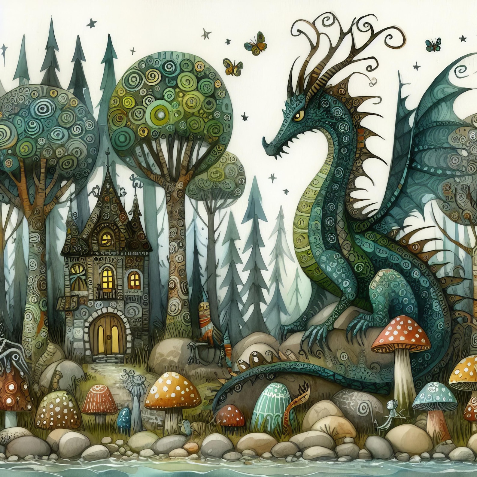 Magical Dragon Forest - Clip Art Bundle, Digital Download, Digital ...