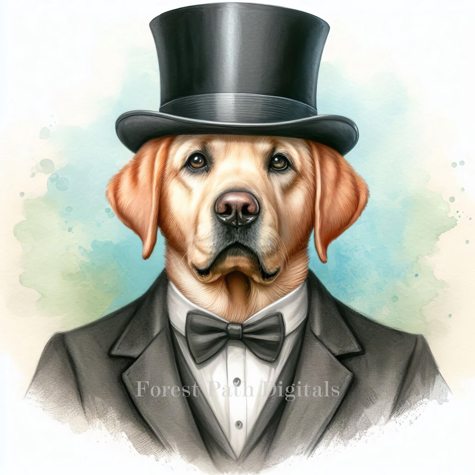 Dapper Dog - Clip Art Bundle, Digital Files Download, Whimsical ...