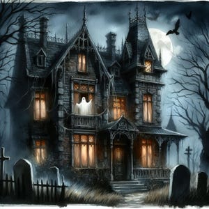 Halloween Haunted House - Clip Art Bundle, Digital Download, Digital ...