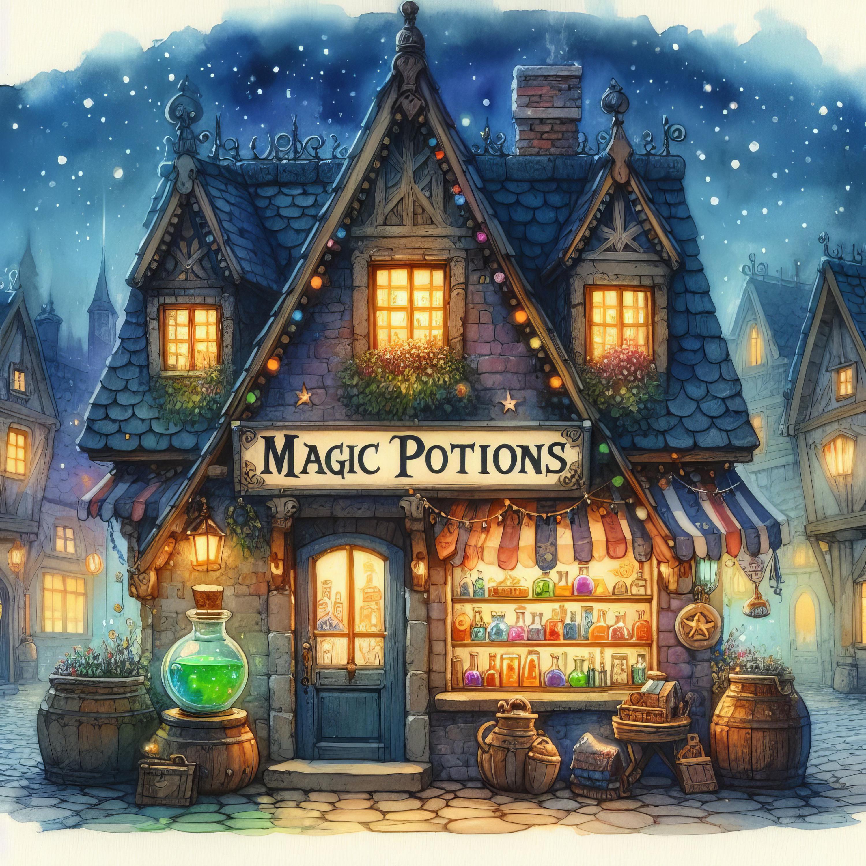 Magic Potions Shop - Clip Art Bundle, Digital Files Images Download ...