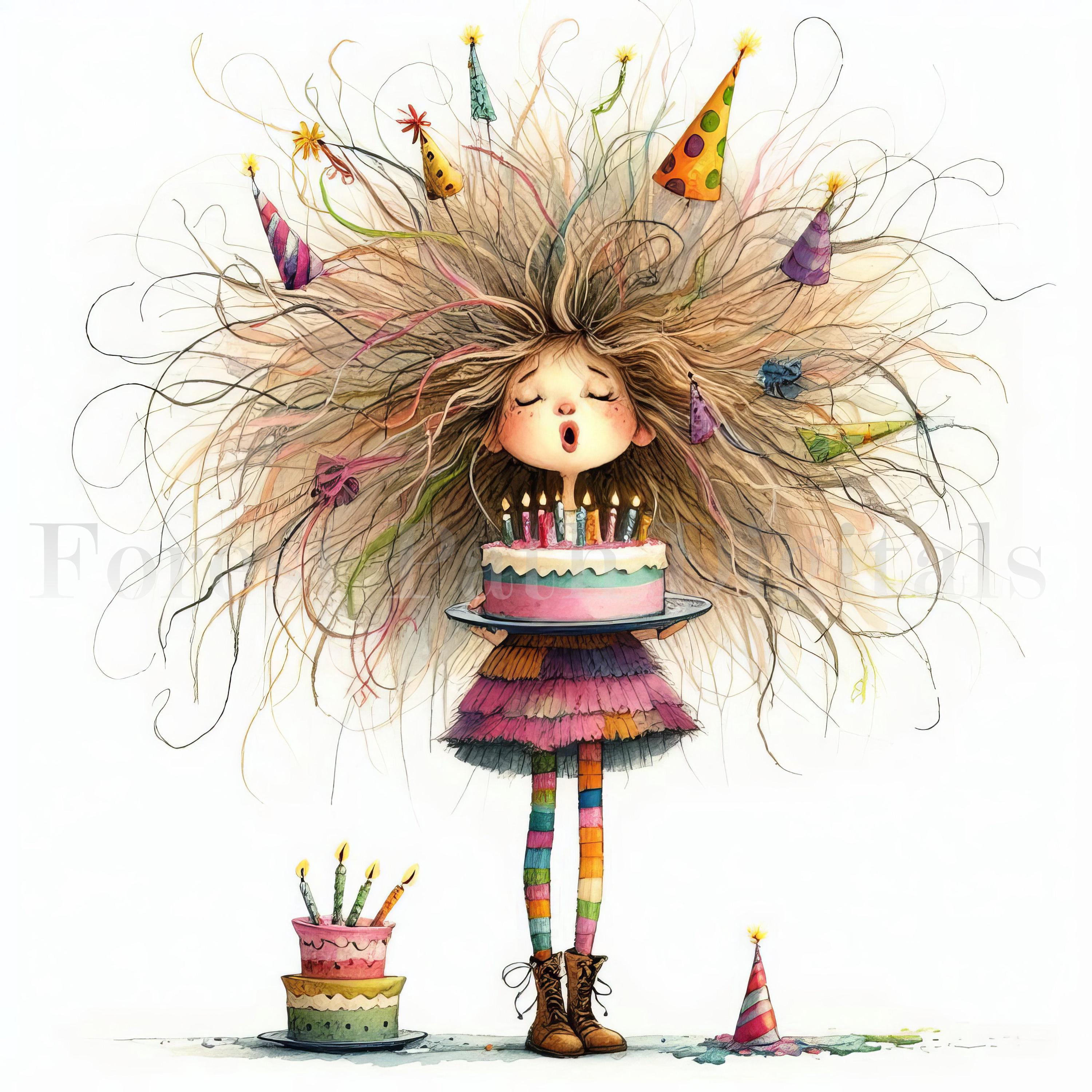 Quirky Birthday Wishes V1- Clip Art Bundle, Digital Download, Digital ...