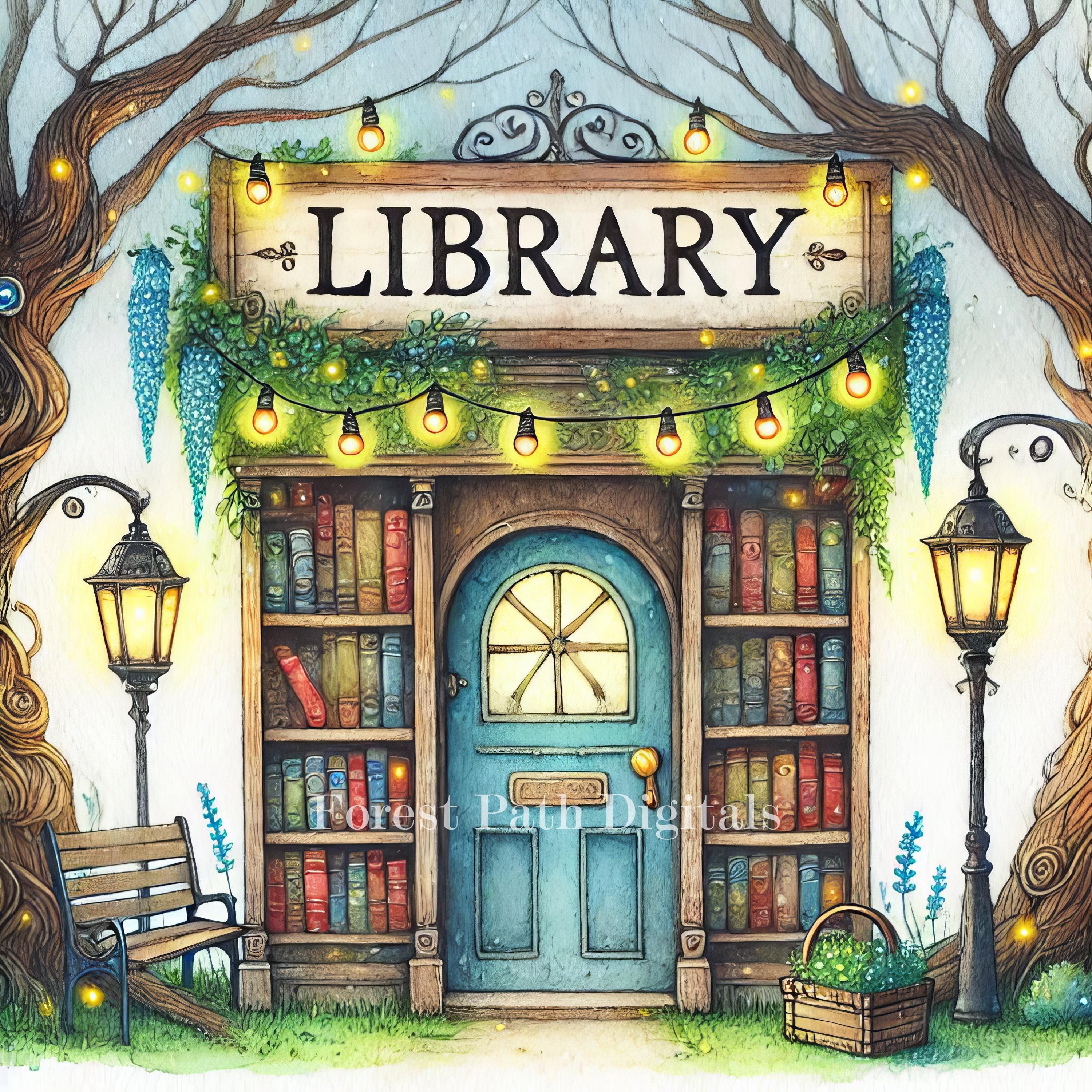 Library - Clip Art Bundle, Digital Download, Digital Files, Whimsical ...