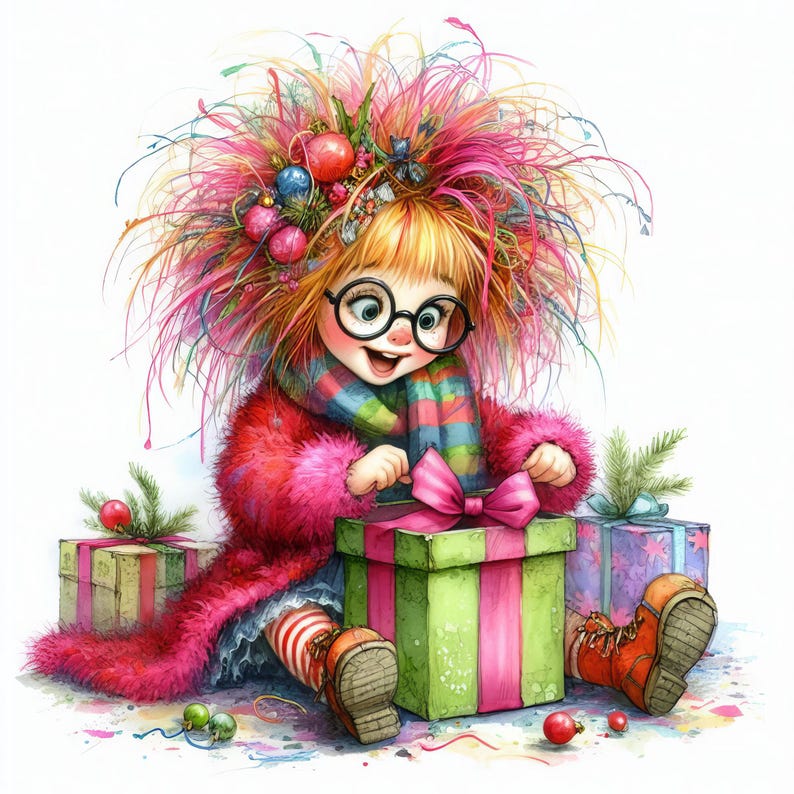 Quirky Christmas Surprise - Clip Art Bundle, Digital Download, Digital ...