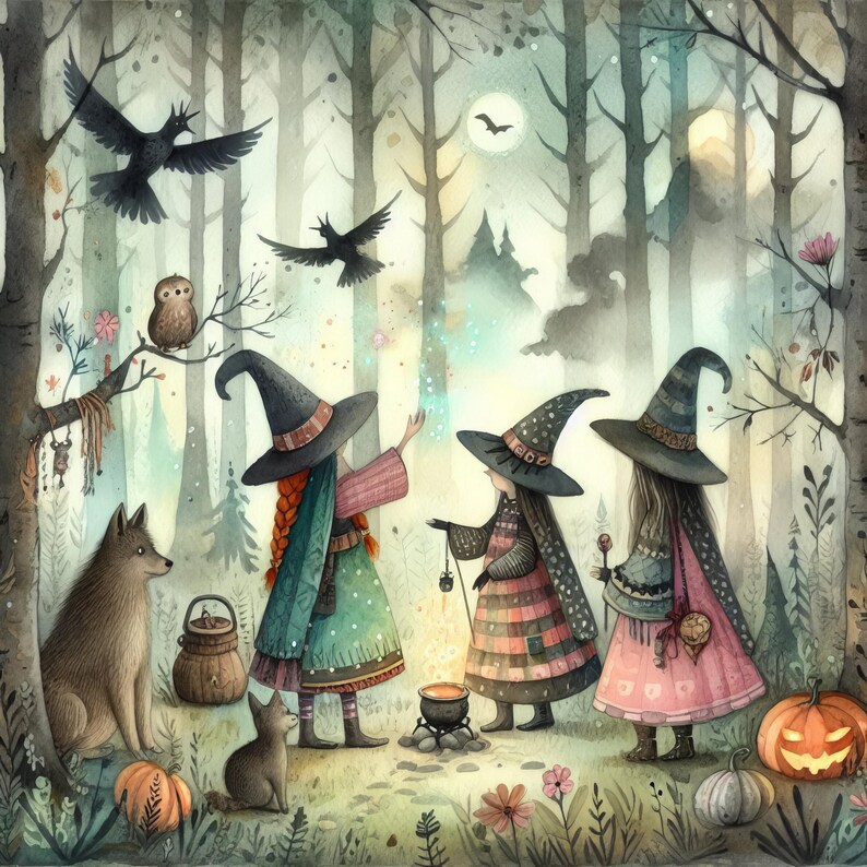 Magical Witch Forest V2 - Clip Art Bundle, Digital Download, Digital ...