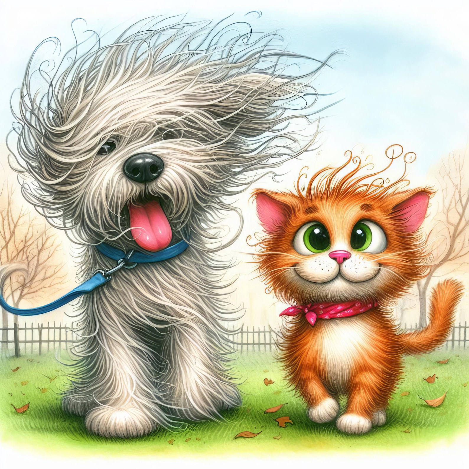 Quirky Windy Park Day - Clip Art Bundle, Digital Files Download ...
