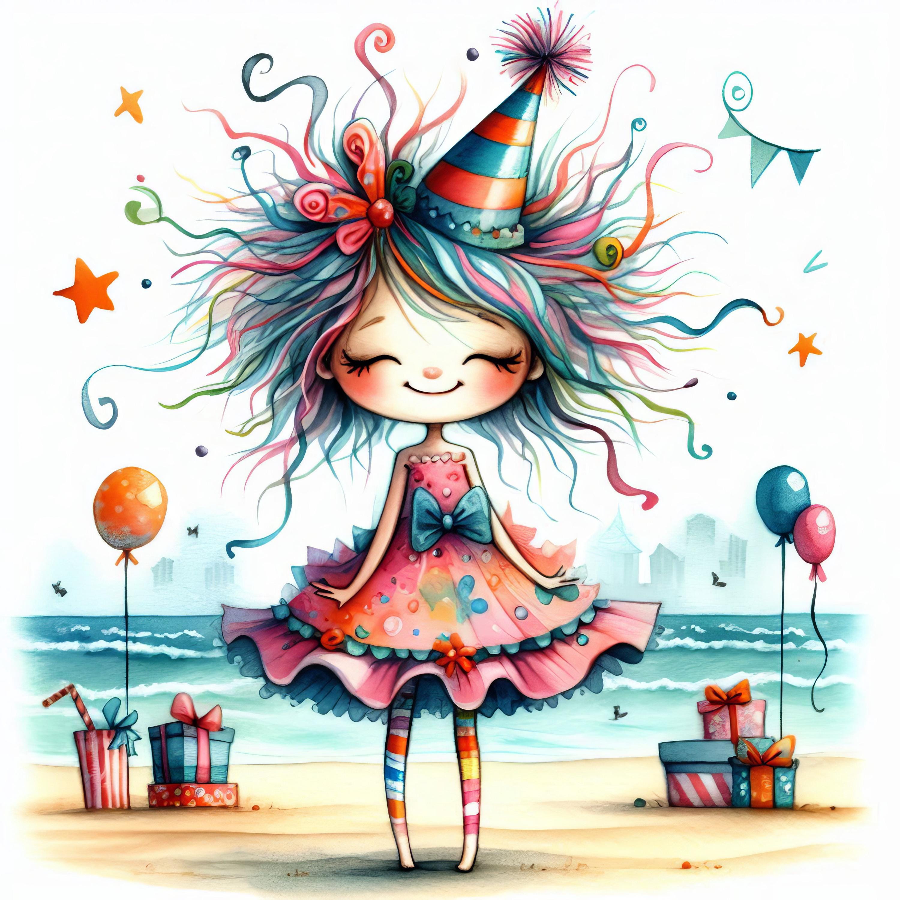 Quirky Summer Birthday - Clip Art Bundle, Digital Download, Digital ...
