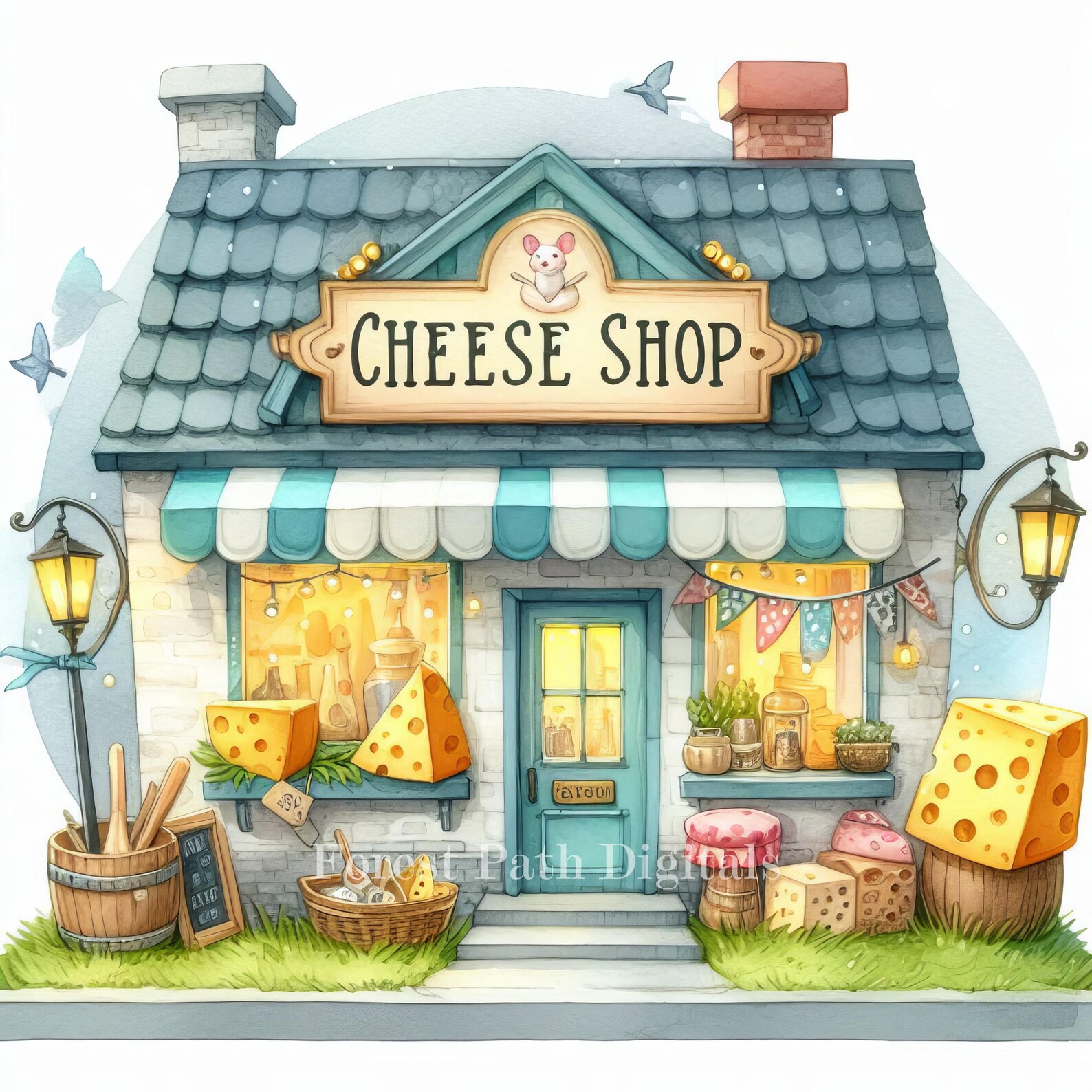 Cheese Shop- Clip Art Bundle, Digital Files Images Download, Whimsical ...