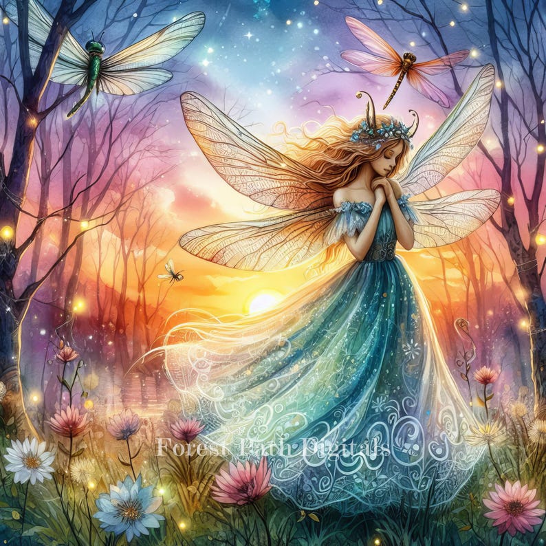 Dragonfly Fairy - Clip Art Bundle, Digital Download, Digital Files ...