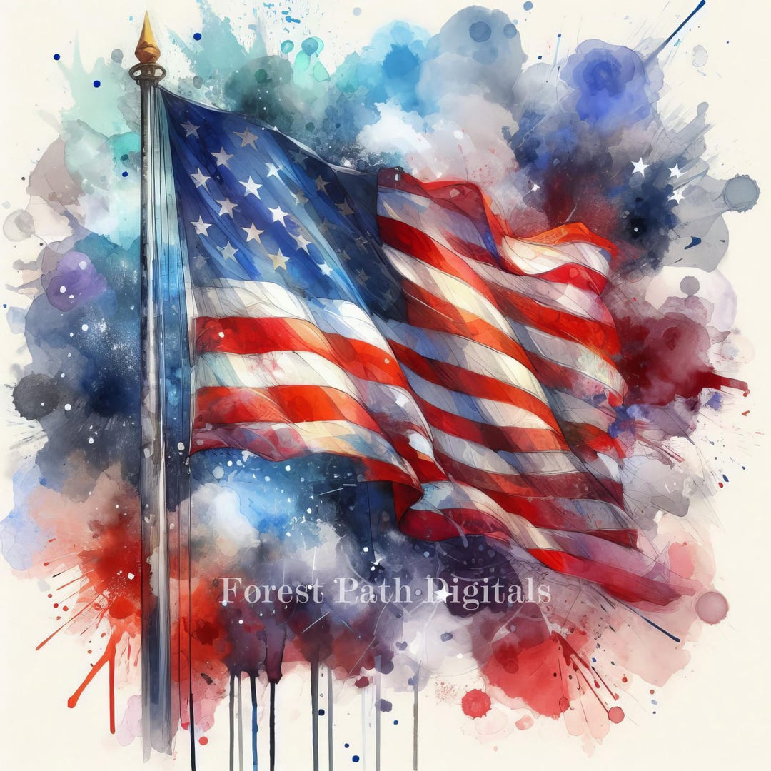 American Flag -clip Art Bundle, Digital Files Download, Whimsical ...