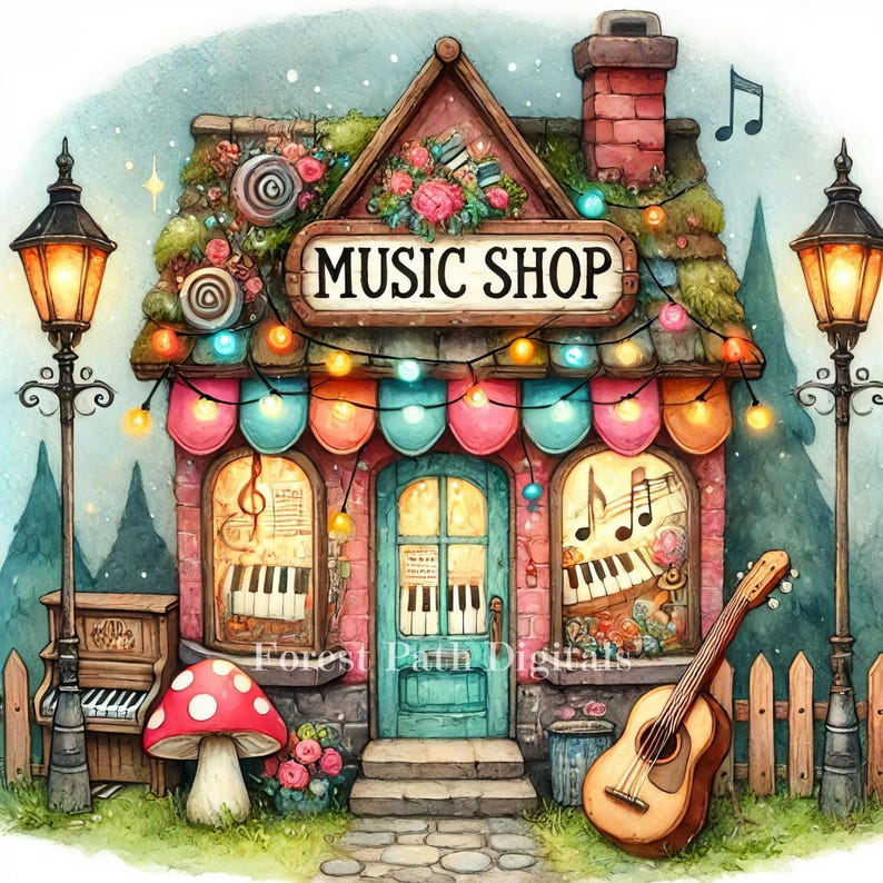Village Music Shop - Clip Art Bundle, Digital Download, Digital Files ...