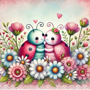 Shabby Chic Love Bugs Clip Art Bundle, Digital Download, Digital Files ...